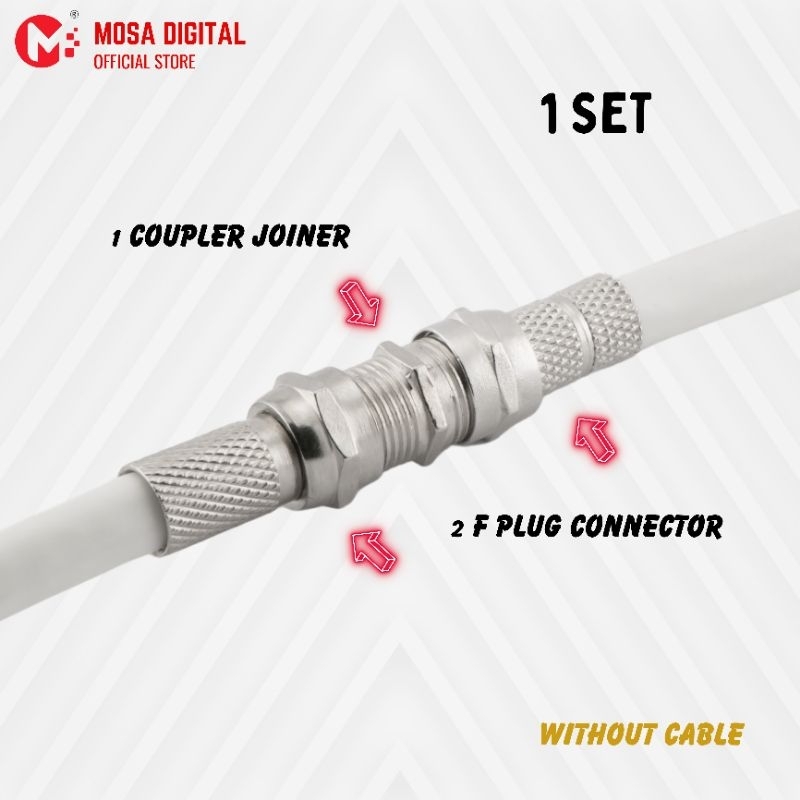 MOSA Coupler Joiner F Connector Joint Coaxial Cable RG6 Socket TV Astro ...