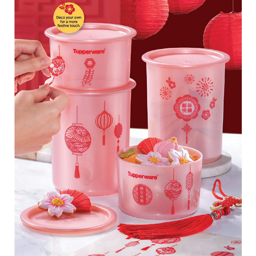 Tupperware Lucky Munch One Touch Set / OT Canister Junior 1.25l ...