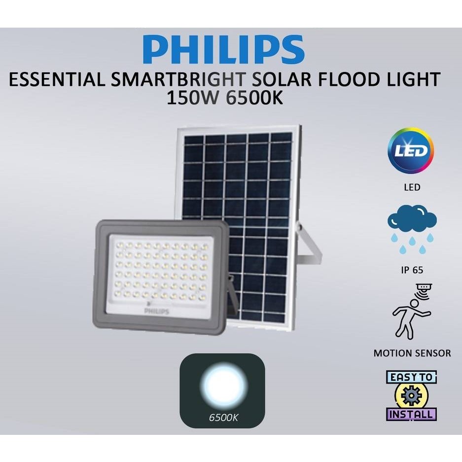 PHILIPS LED Solar Flood Light Sensor Outdoor Waterproof IP65 150W ...