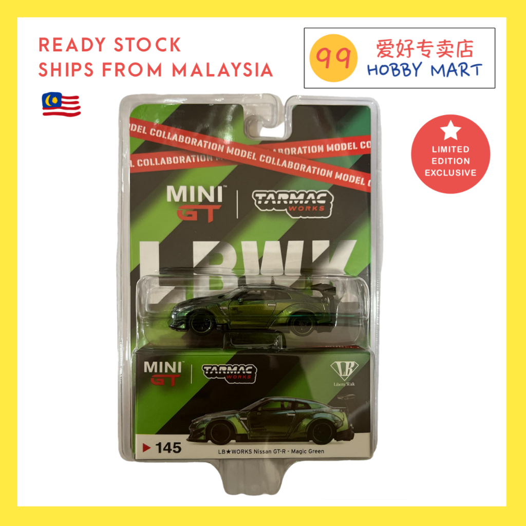 Mini GT 145 Nissan GTR GT-R R35 LB Works Magic Green Collaboration ...