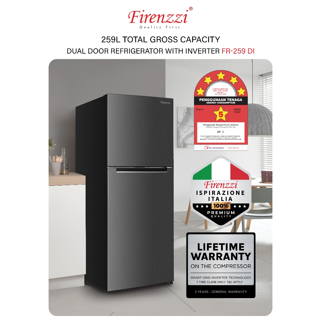 Firenzzi Inverter Refrigerator With Lifetime Warranty On The Compressor ...
