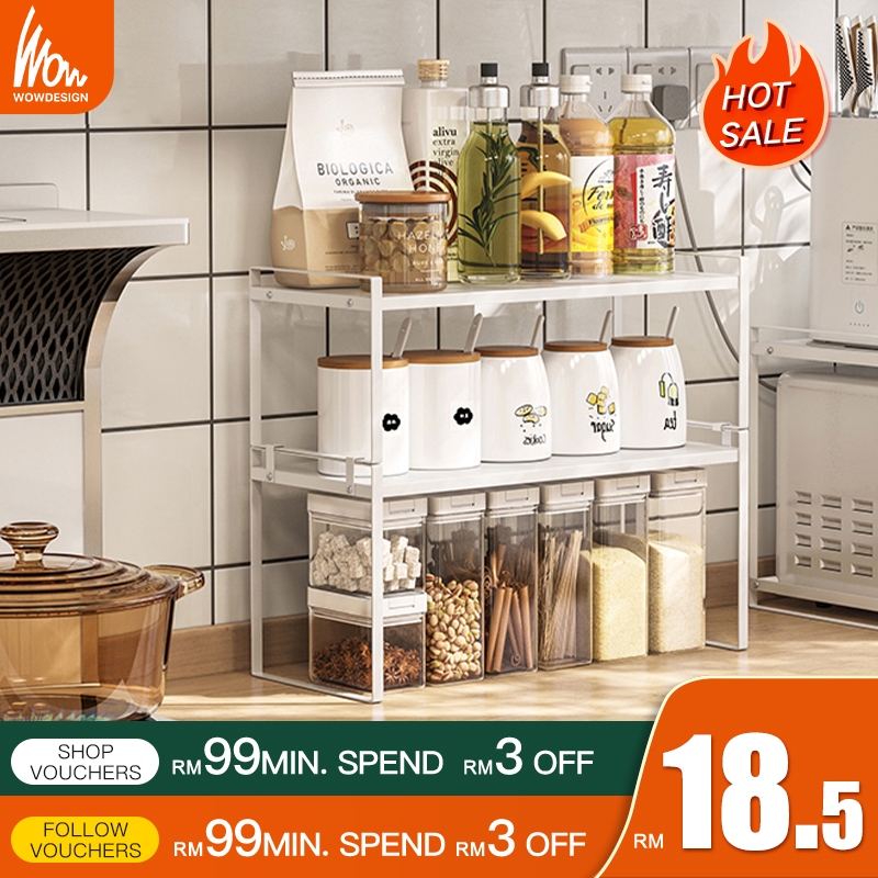 Rak Dapur Kitchen Storage Rack Kitchen Organizer Shelf For Countertop ...