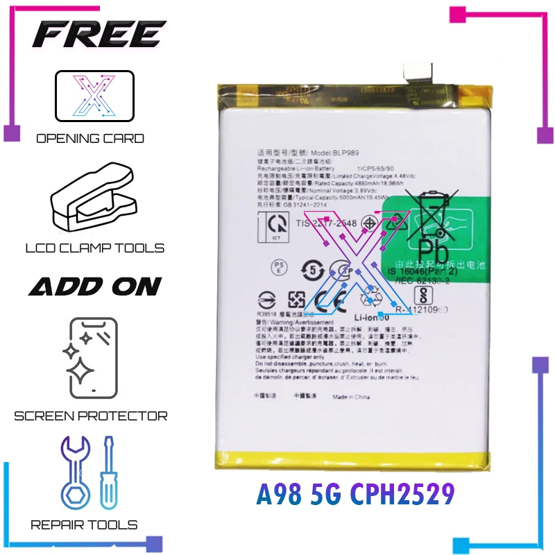 Battery BLP989 Compatible For Oppo A98 5G CPH2529 (5000 mAh) | Shopee ...