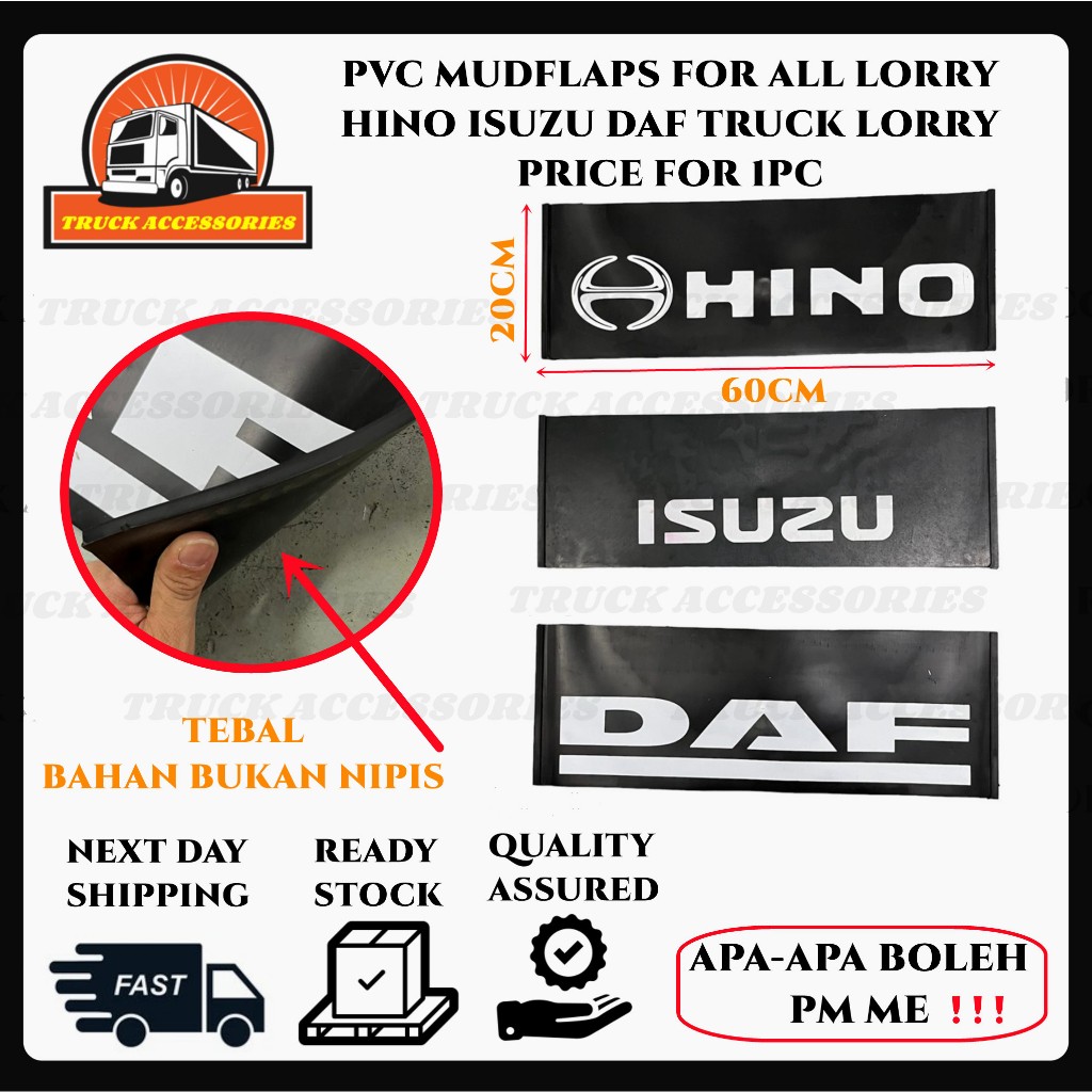 PVC MUDFLAPS TEBAL FOR ALL LORRY ISUZU HINO DAF TRUCK LORRY PRICE FOR ...