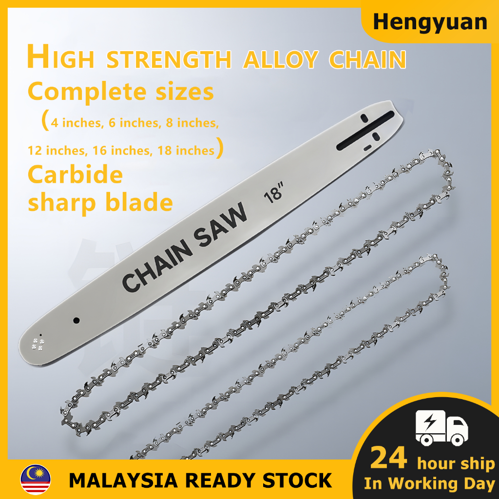 4"/6"/8"/12"/16 Chainsaw Blade & Chain Replacement Saw Parts Electric ...