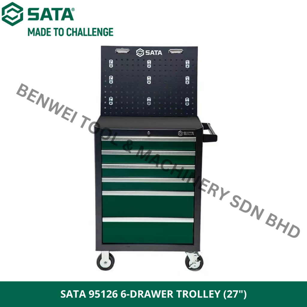 SATA 95126 6-DRAWER TROLLEY (27") / TOOLS STORAGE BOX / CABINET TROLLEY ...