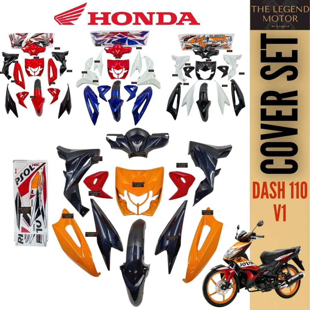 HONDA WAVE DASH 110 DASH110 V1 Coverset Body Cover Set KAVERSET KAVER KOVER CAVER MERAH BIRU ...