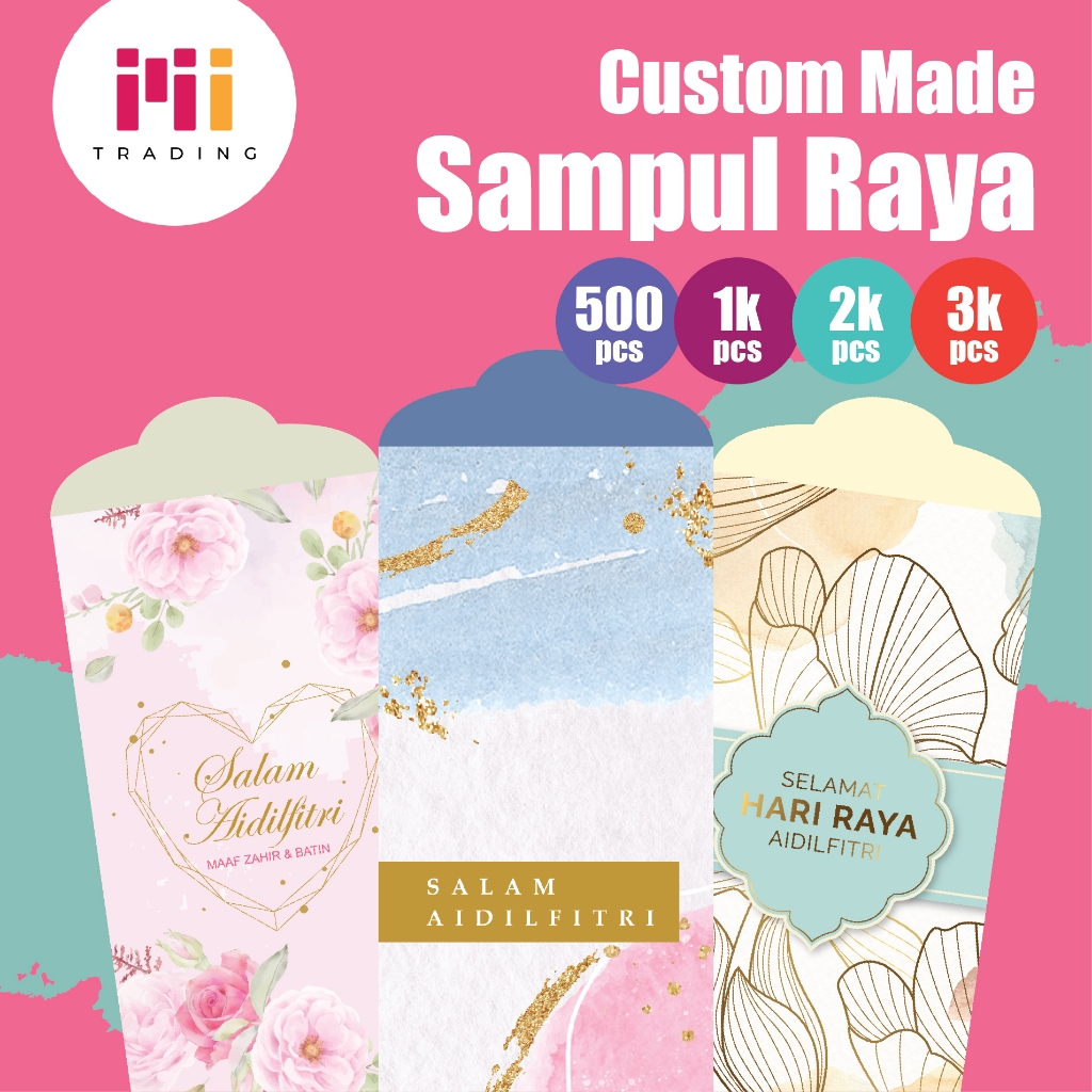 Custom Sampul Raya / Tambah Logo / Maklumat Perniagaan | Shopee Malaysia
