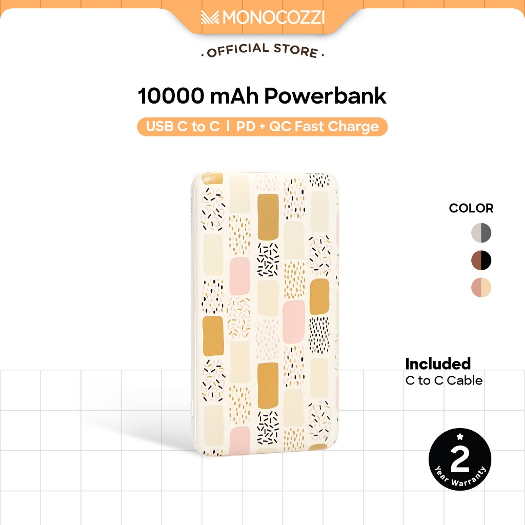 Monocozzi PATTERN LAB Slim Powerbank With PD3.0 & QC4.0 (10000mAh/22.5W) | Shopee Malaysia