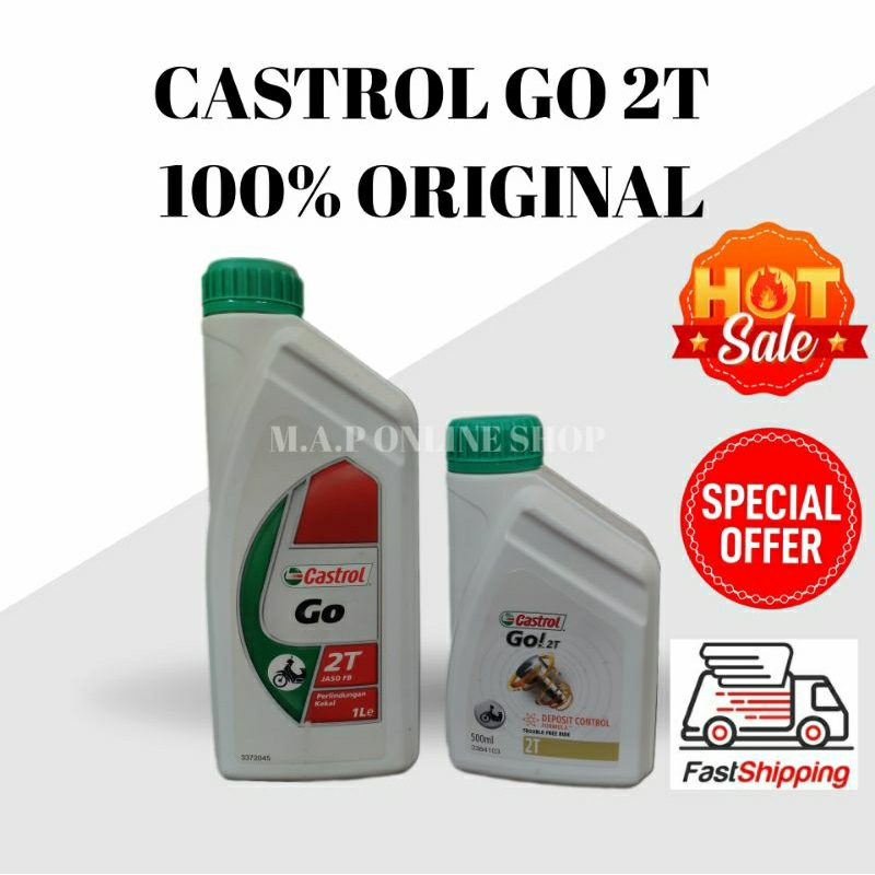 Castrol 2T Go Jaso FB 1 Litter 500ml 2T Oil Minyak 100% Original ...