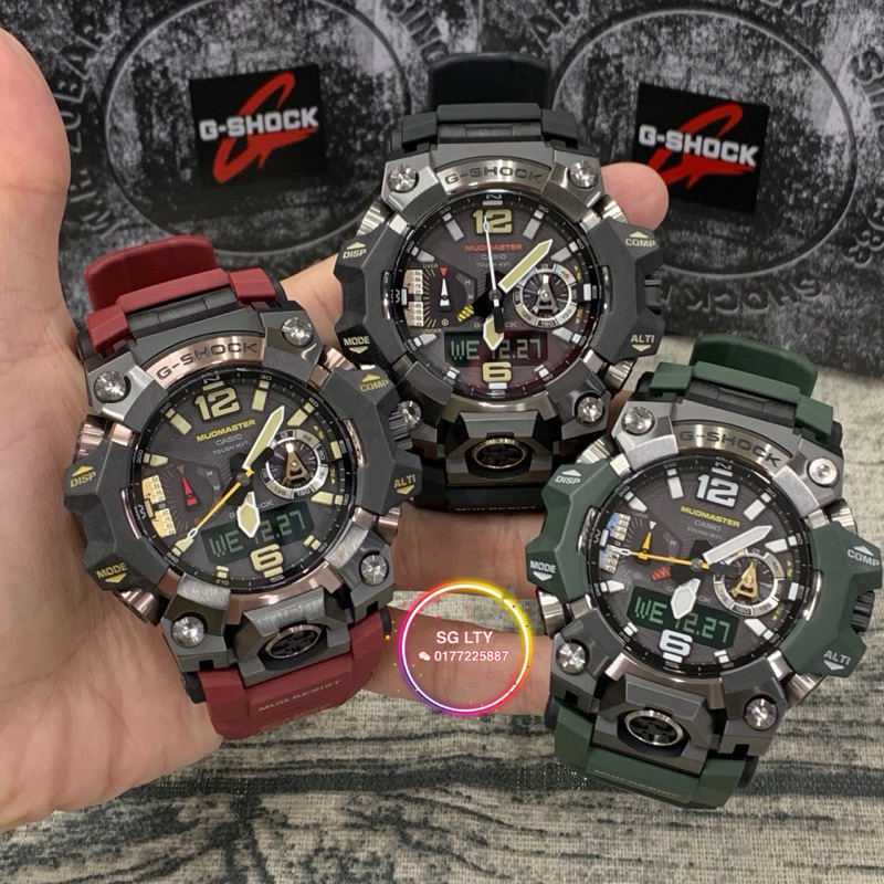 ASIA SET 100% ORIGINAL CASIO G-SHOCK MUDMASTER GWG-B1000-1A4 RED MAROON ...