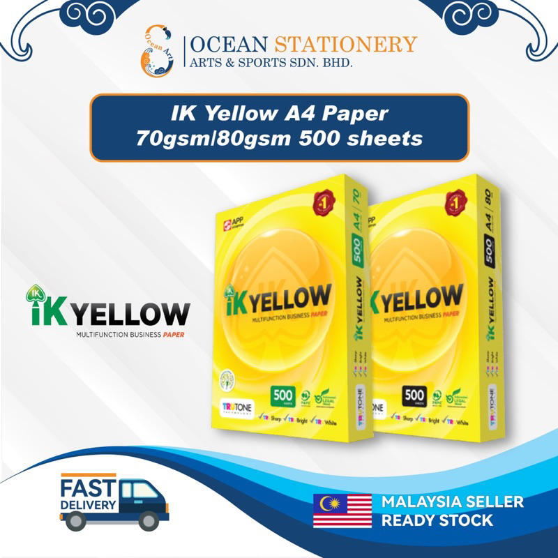 IK Yellow A4 Paper 70gsm/80gsm 500sheets | Shopee Malaysia