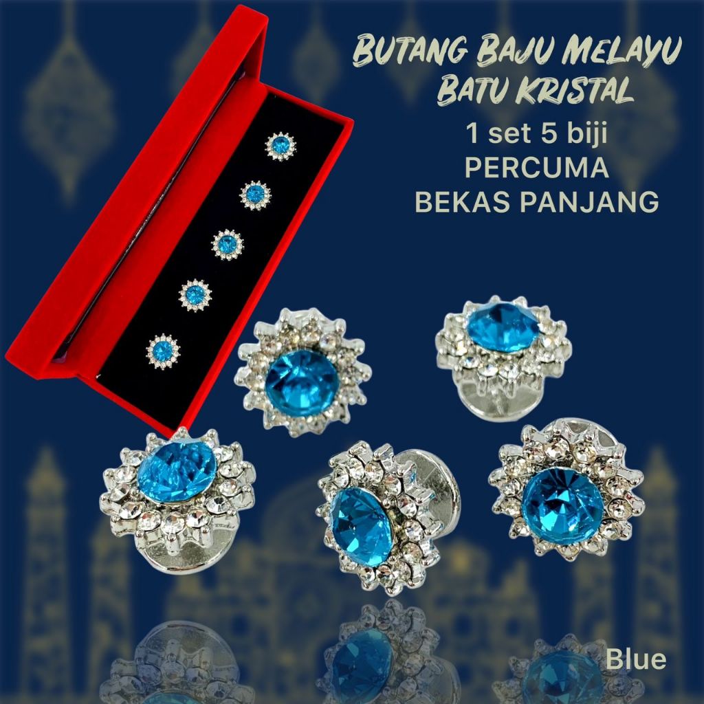 Elegant Brooch 1 set [Free Box] Butang Baju Melayu Nikah Batu Kristal ...