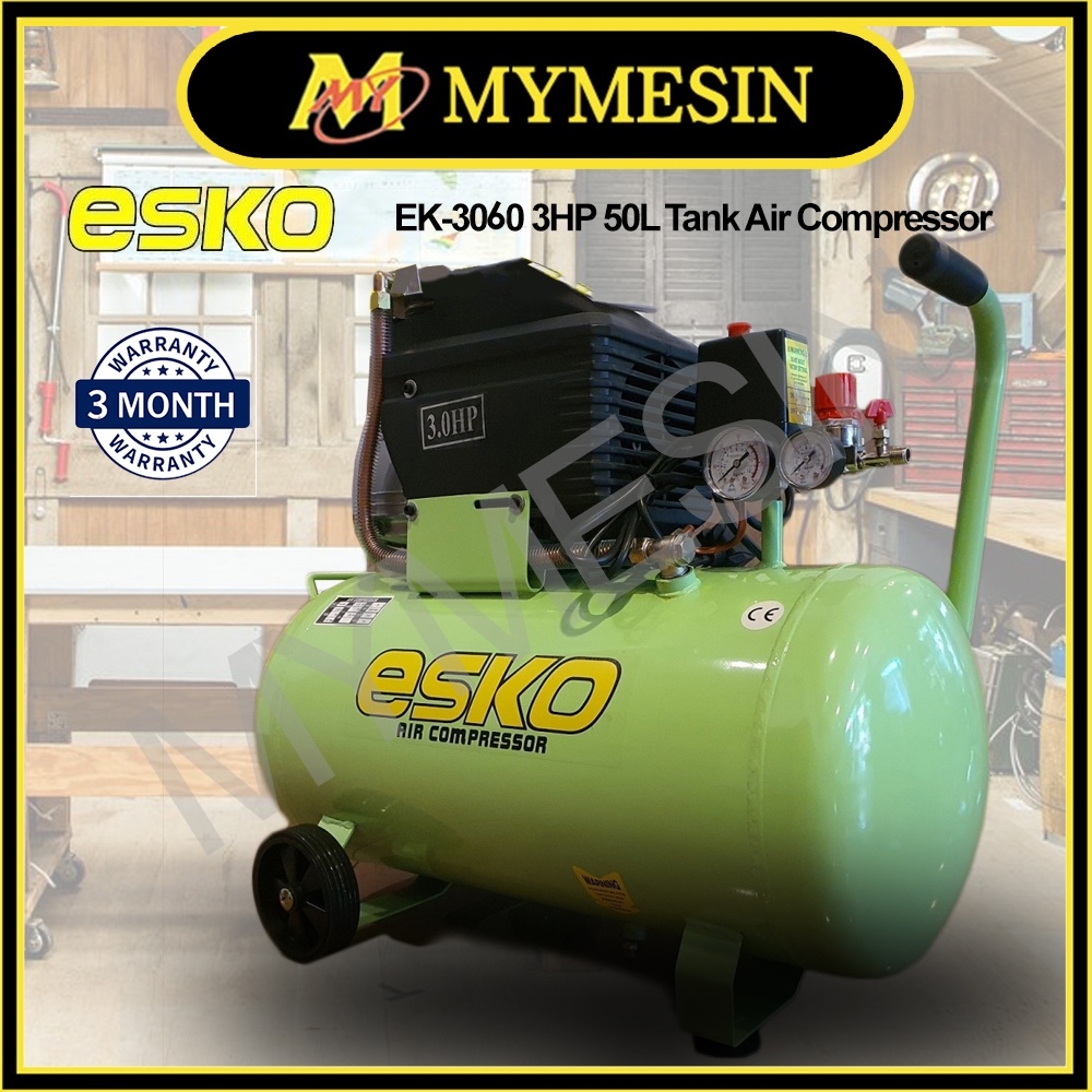 MY ESKO EK-3060 3HP Portable Air Compressor 50L Air Tank / Angin ...