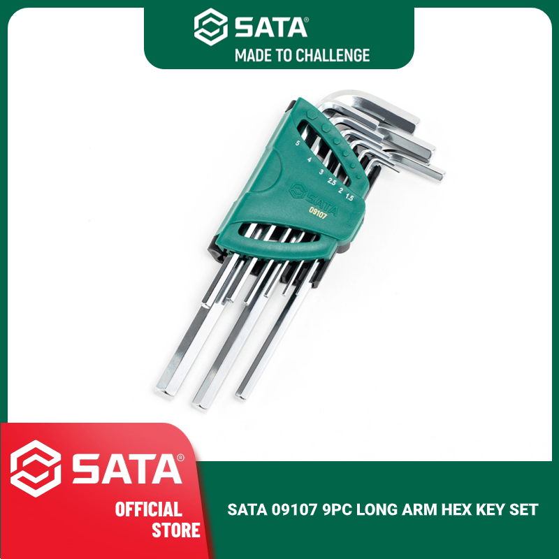 SATA 09107 9PC LONG ARM HEX KEY SET / ALLEN KEY / 1.5MM 2MM 2.5MM 3MM ...