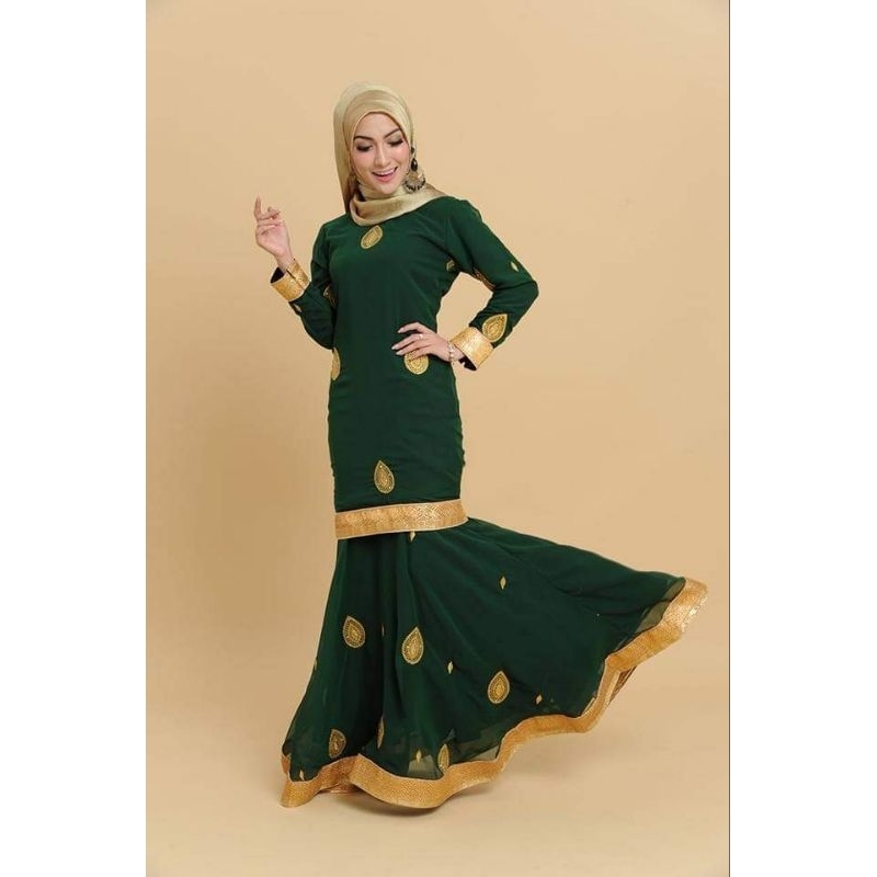kurung deepika saree brand Qiszar preloved (green size s) | Shopee Malaysia