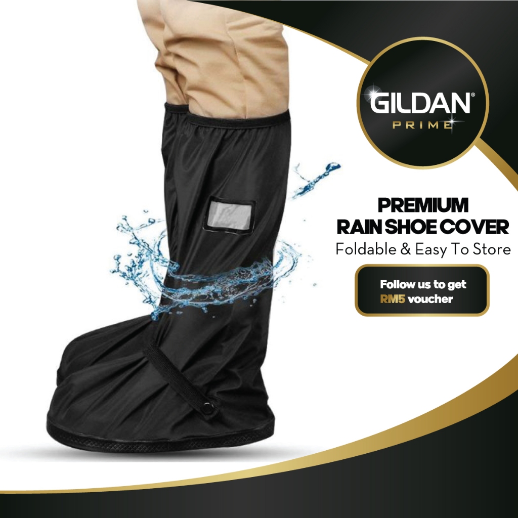 GILDAN PRIME Premium Rain Shoe Cover Rubber Waterproof Motorcycle Bike ...