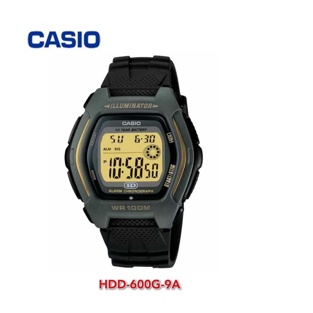 Casio HDD-600G-9A Youth Digital 10-Year Battery Life Black Resin Men's ...