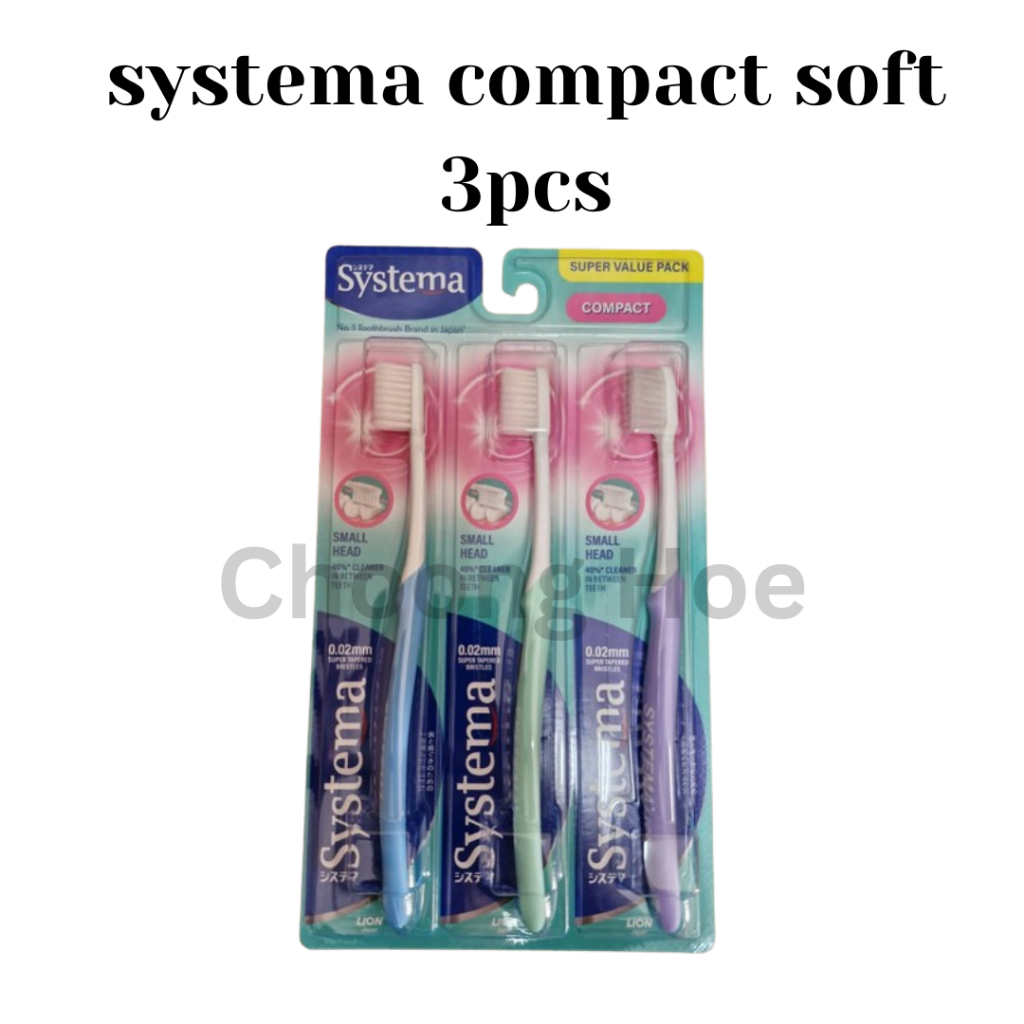 SYSTEMA Essential Clean Toothbrushes - Compact 3pcs (Soft) | Shopee ...