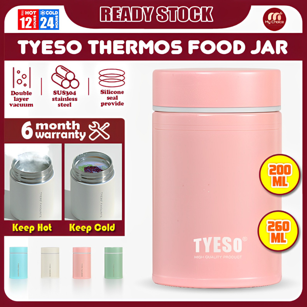 TYESO Thermos Food Jar 200ml/260ml Food-grade Stewed Pot Heat ...