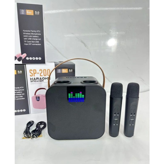 SDRD Oringal karokai speaker SP200 series with 2wirless mic 🎤 strong bass | Shopee Malaysia