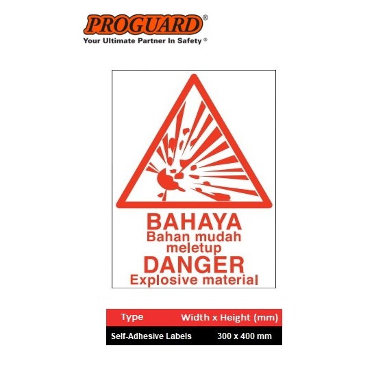 Proguard "Danger Explosive Material" Bahaya Chemical Hazardous Sticker ...