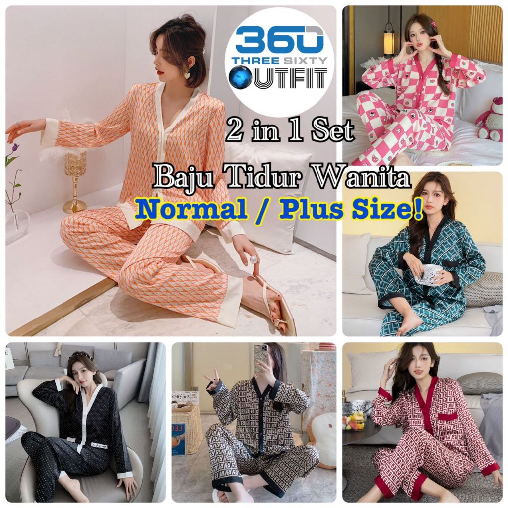 2 in 1 Set Elegant Design Pyjamas Women Long Sleeve Silk Sleepwear ...