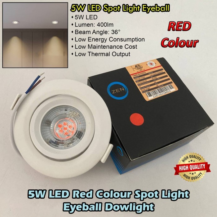 ZEN 5W 36° Angle LED Eye Ball Downlight Spotlight Thin Ceiling Light ...