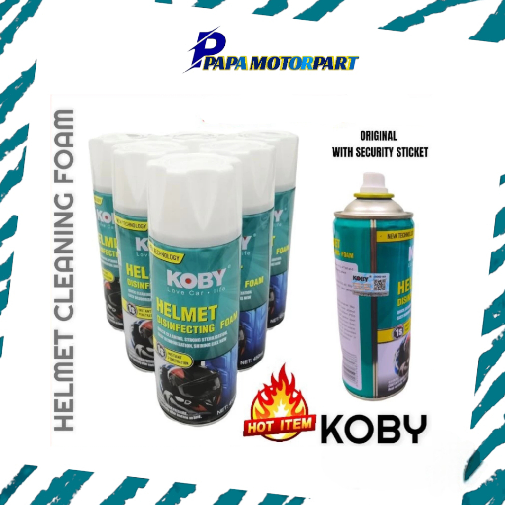 100% ORIGINAL KOBY HELMET CLEARING FOAM 450ML HELMET DISINFECTING FORM ...