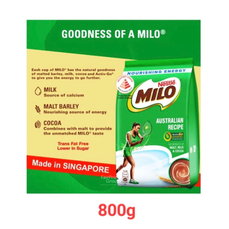 Milo Australian Recipe With Milk 800g | Shopee Malaysia