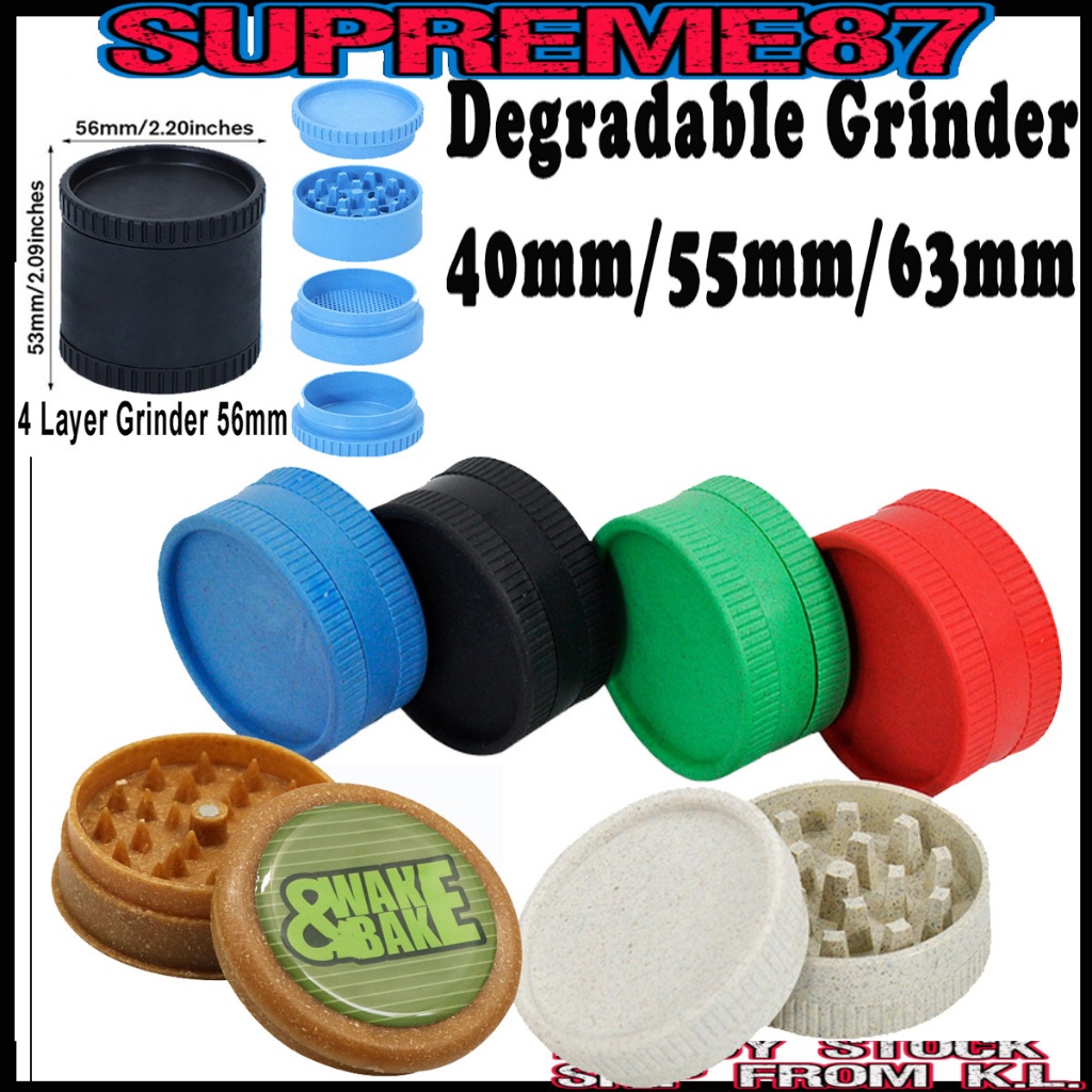 Biodegradable Grinder Spice Crusher Two Layer 40mm 56mm 63mm | Shopee ...