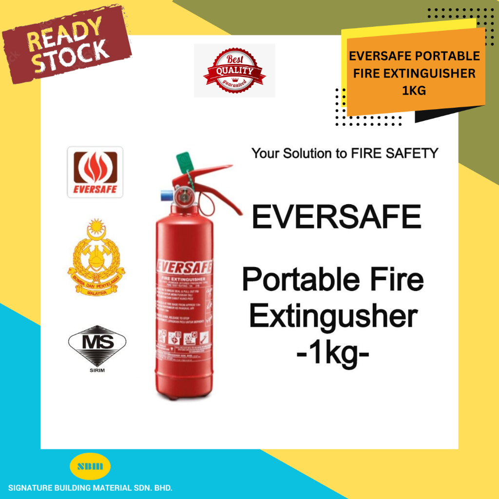 EVERSAFE PORTABLE FIRE EXTINGUISHER 1 KG ABC POWDER - SBM | Shopee Malaysia