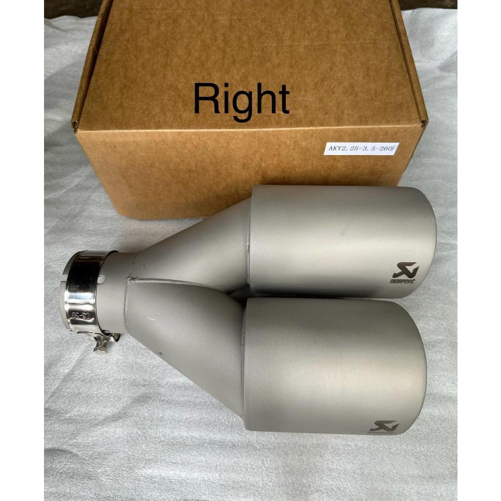 Akrapovic Twin double matte grey exhaust tip VW Golf 8 R Performance ...