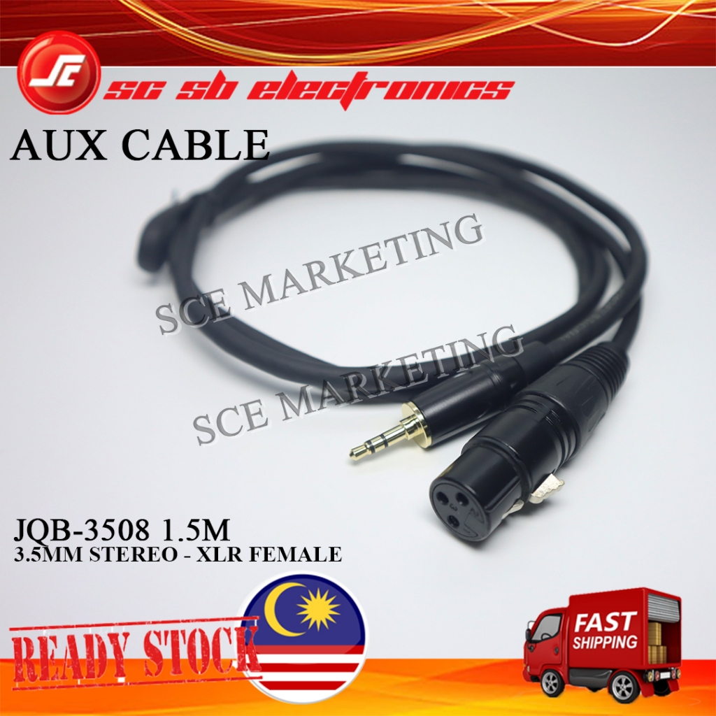 1.5M 3.5MM AUX JACK MALE TO XLR FEMALE PORT CABLE ADAPTER - JQB3508 ...