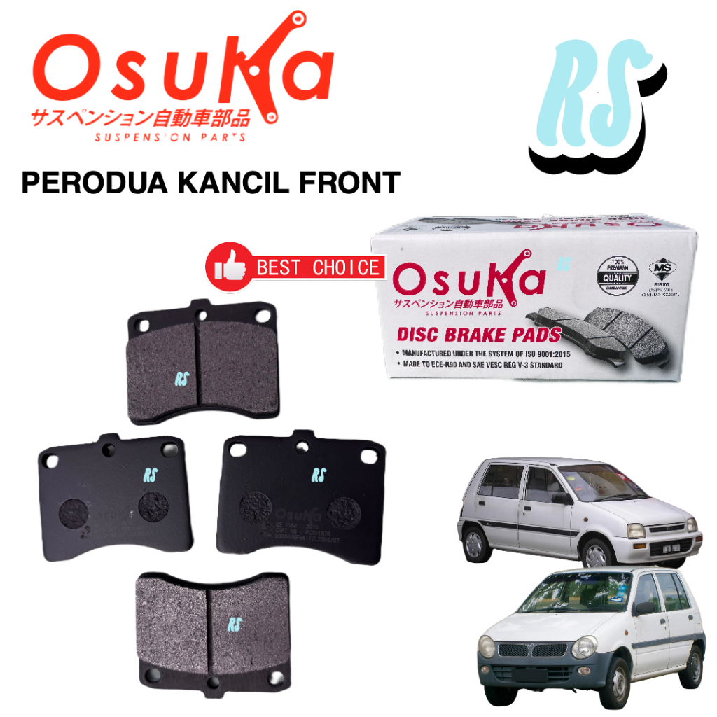 OSUKA Brake Pad Front PERODUA KANCIL 660, 850, DAIHATSU MIRA (D0004) | Shopee Malaysia