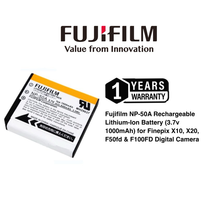 FUJIFILM NP-F50A BATTERY 1000mah original (1 years warranty) | Shopee ...