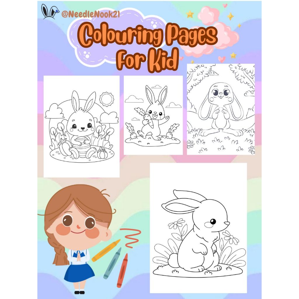 [PDF] [40 PAGES] Cute Rabbits Coloring Book, Printable Coloring Pages ...
