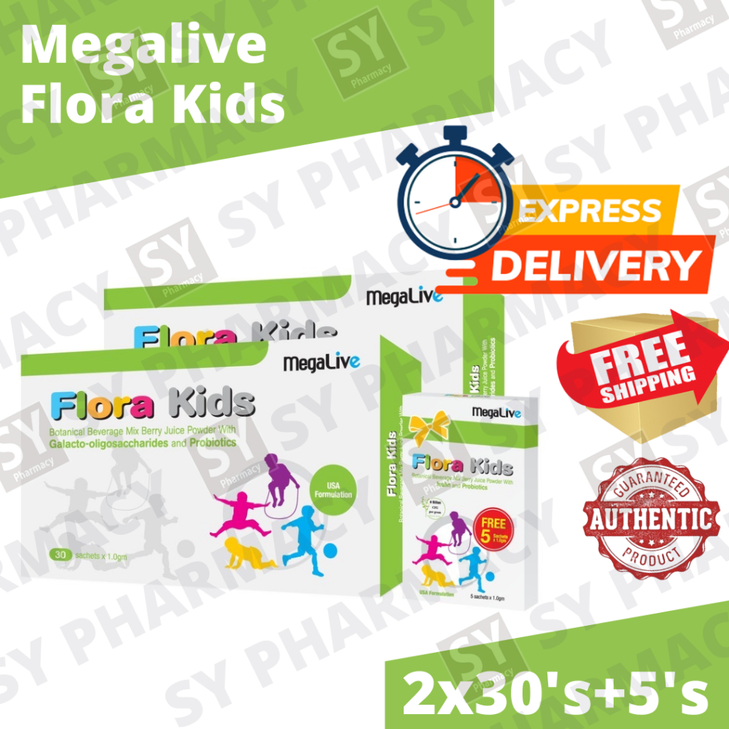 Megalive Flora Kids Probiotics with Colostrum 30's/2x30's+5's (Exp: 01/2026) | Shopee Malaysia