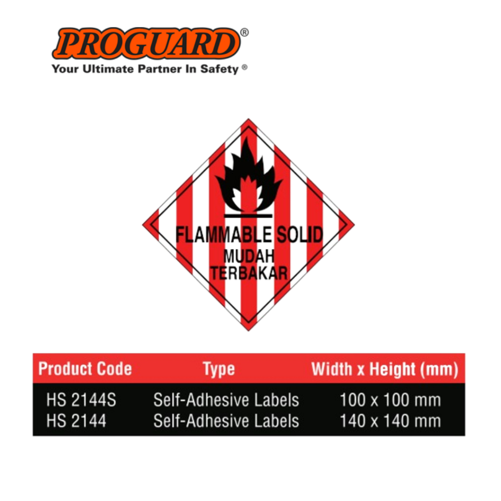 Proguard Flammable Solid Mudah Terbakar Hazardous Waste Substances ...
