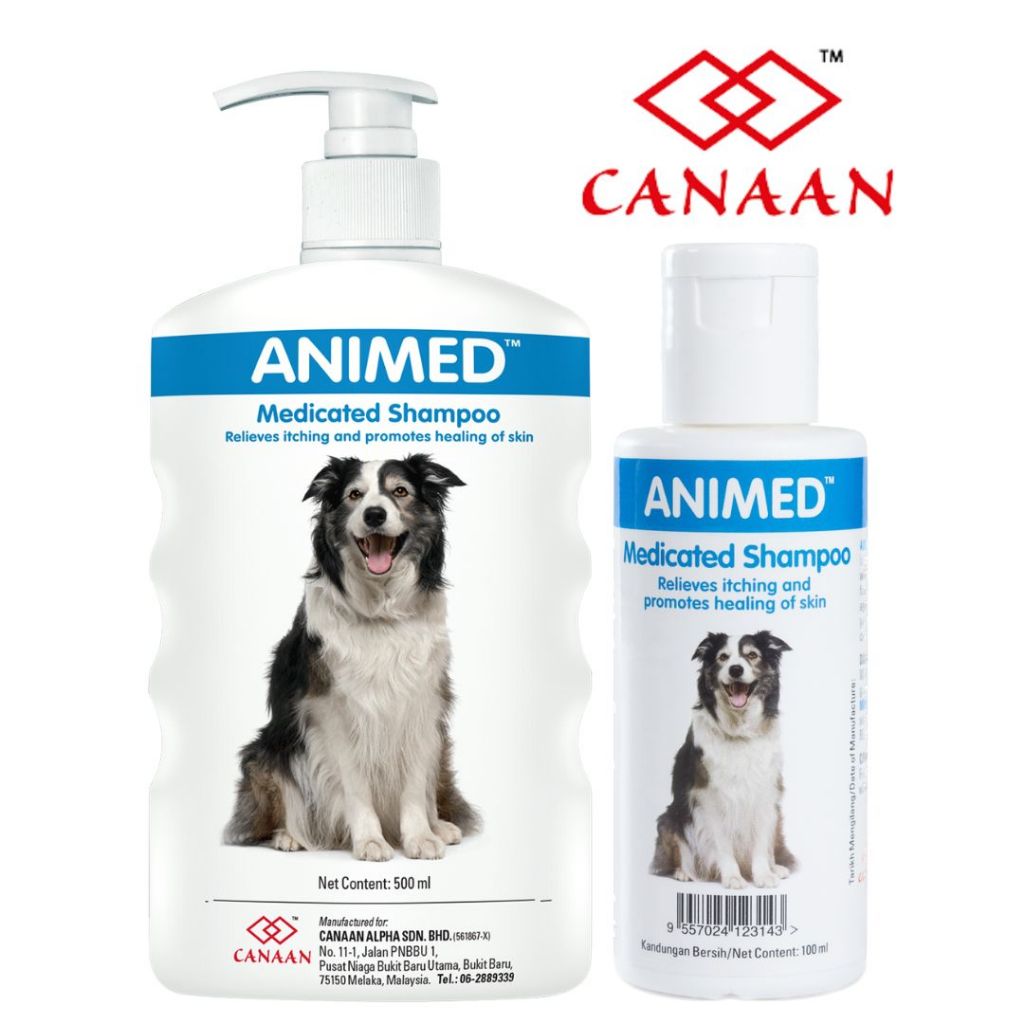 CANAAN ANIMED Medicated Shampoo for Dogs (500ml/100ml) - Treats Fur ...