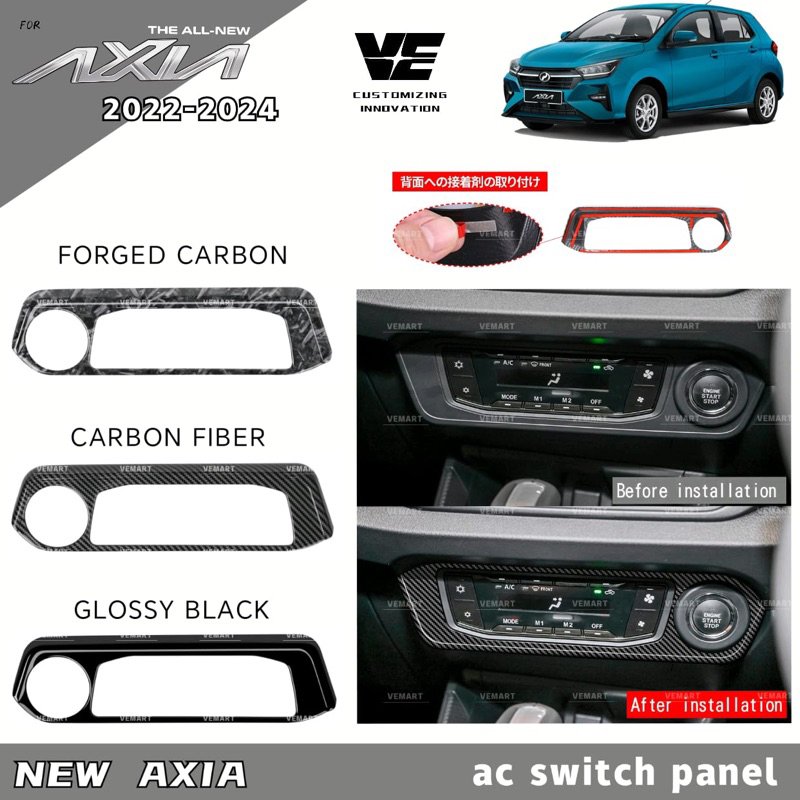 Vemart new axia 2023 car ac switch panel frame cover garnish ...
