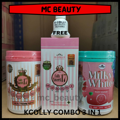 KCOLLY COMBO 3 IN 1 TRIAL 20 SACHET + MILKY WHITE + K COLLY ADVANCE ...