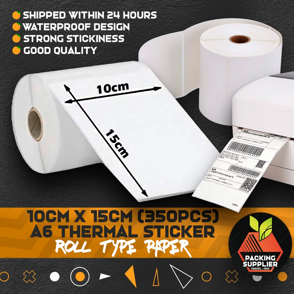 A6 350pcs Thermal Label Sticker Roll Type 10cmx15cm Thermal Paper ...