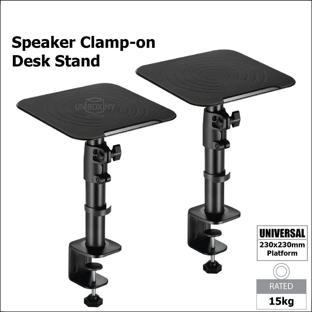 1 pair Solid Desktop Clamp On Bookshelf Speaker Stand Universal ...