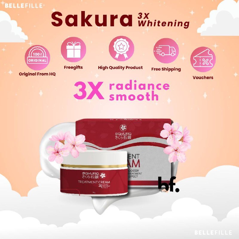 SAKURA 3x Whitening Treatment Cream (with freegifts) | Shopee Malaysia