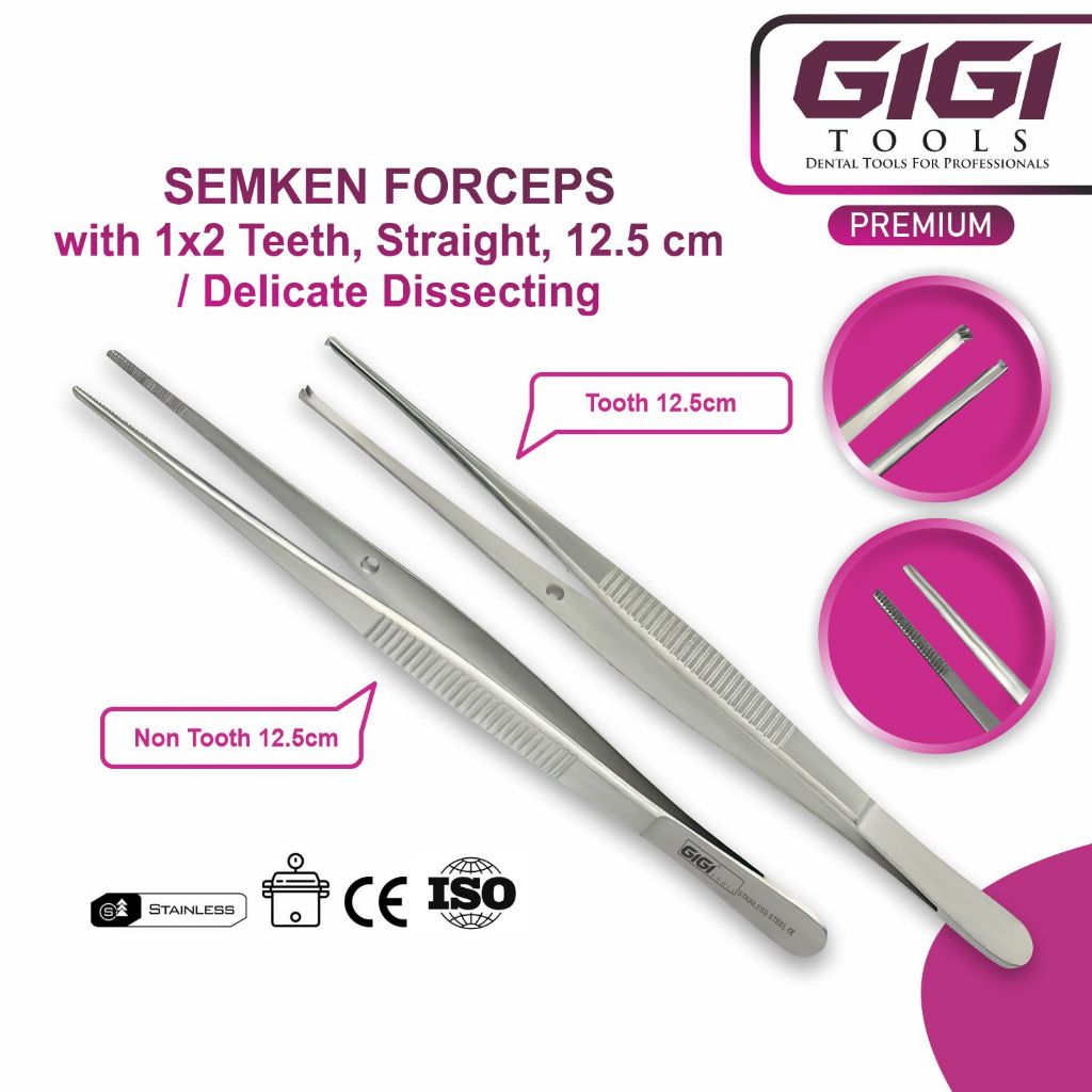 GIGI Tools Semken Tissue Forceps Tweezer for Dental and Surgical Uses ...