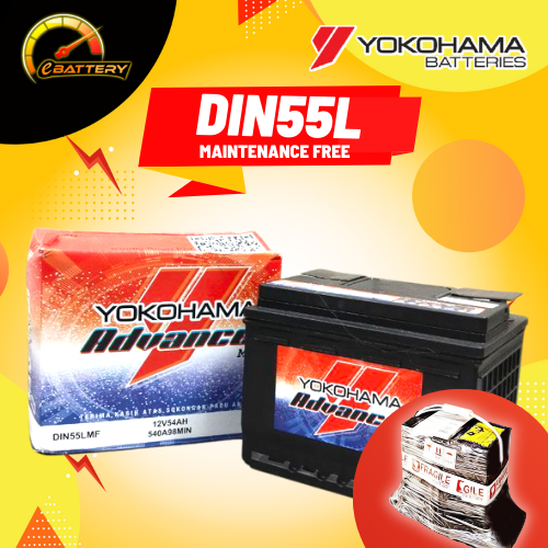 DIN55L | DIN55R | DIN55 YOKOHAMA ADVANCE MF CAR BATTERY | Bateri Kereta | X50, Gen2 , Proton ...