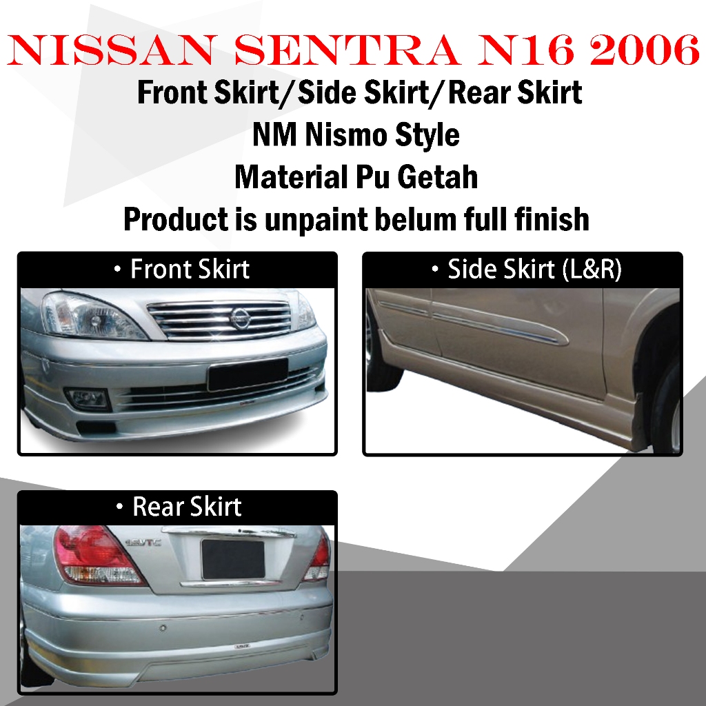 NISSAN SENTRA N16 2006+ NM NISMO MODEL FULLSET FRONT SKIRT/REAR SKIRT(L ...