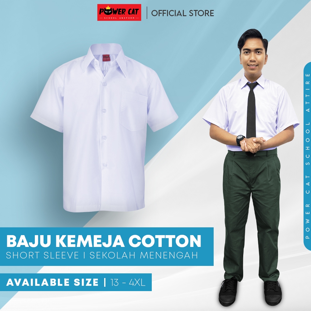 𝗣𝗢𝗪𝗘𝗥 𝗖𝗔𝗧 KEMEJA SHORT SLEEVE COTTON / KEMEJA COTTON LENGAN PENDEK ...