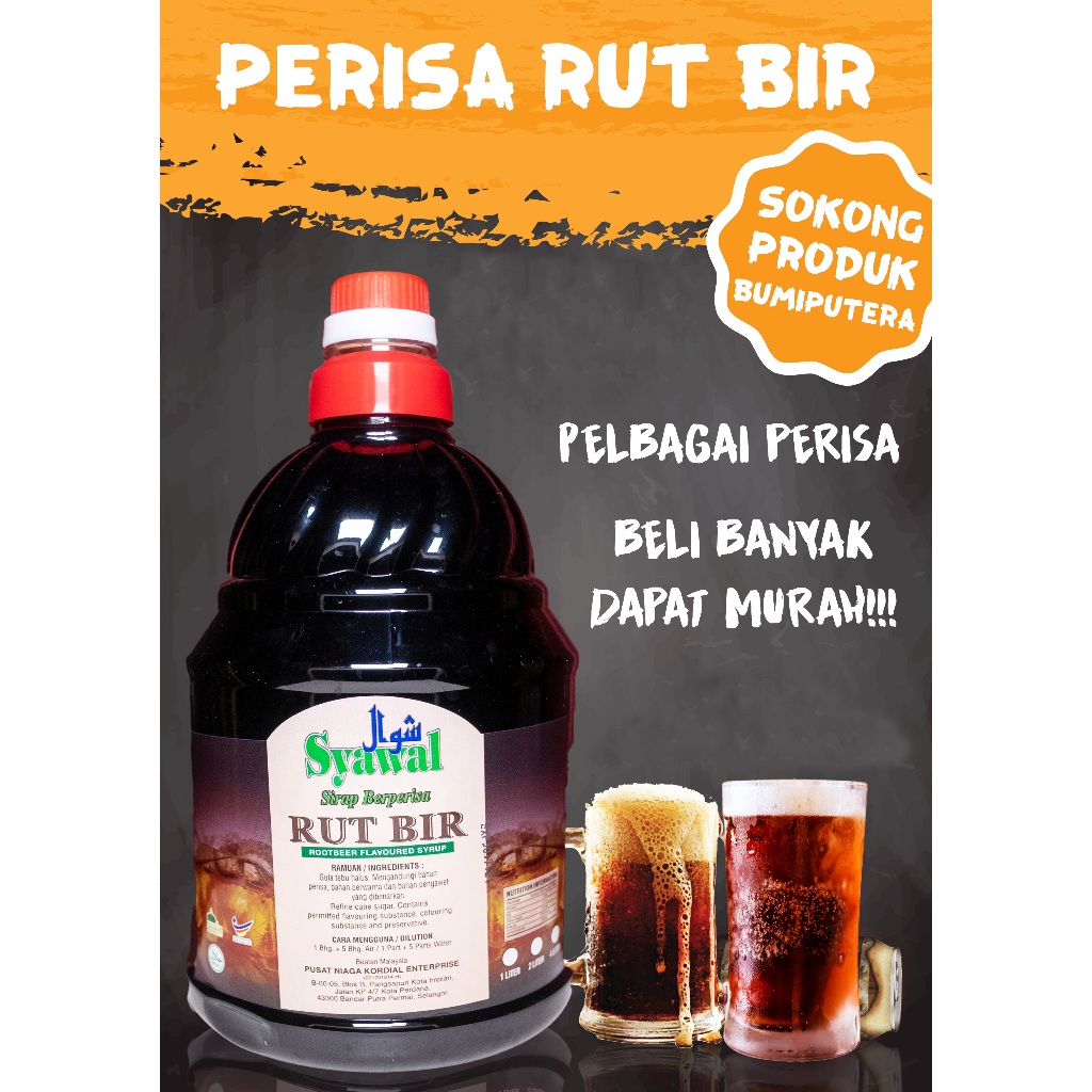 AIR KORDIAL SYAWAL BERPERISA RUT BIR 2 LITER | Shopee Malaysia